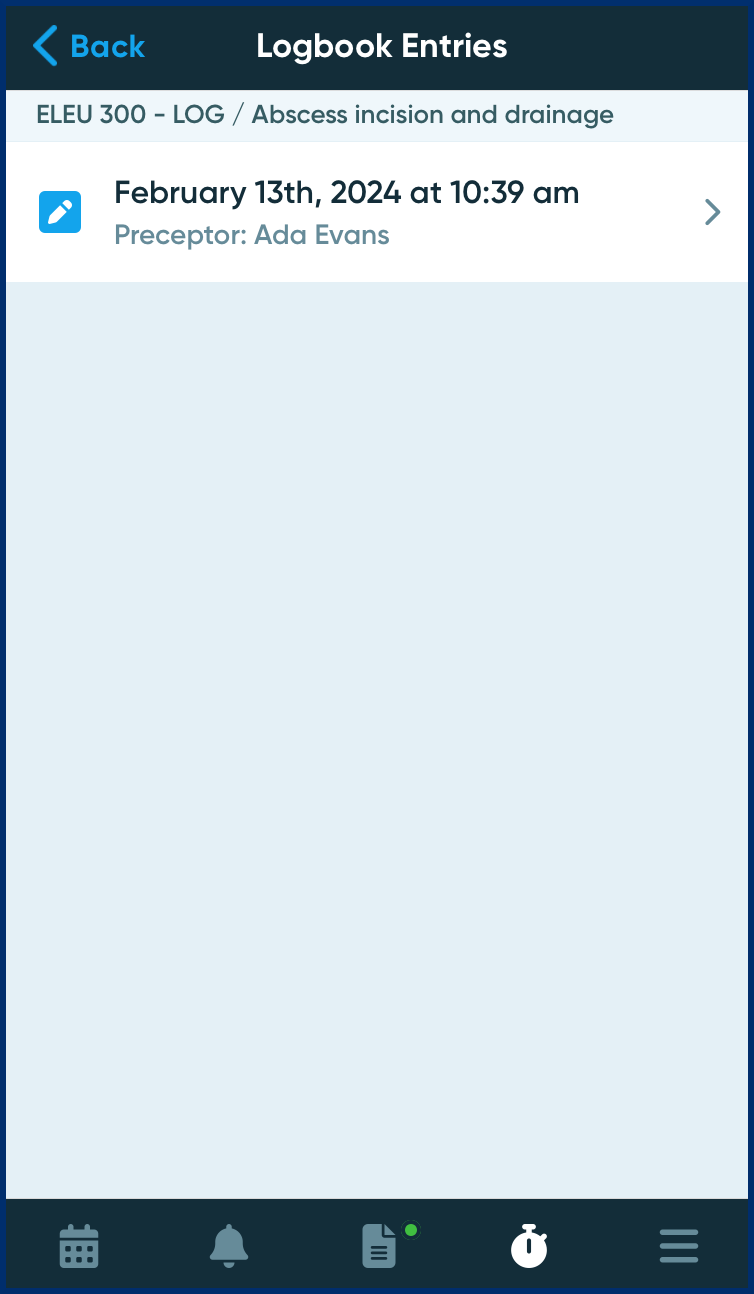 Elentra Mobile App: Logbook